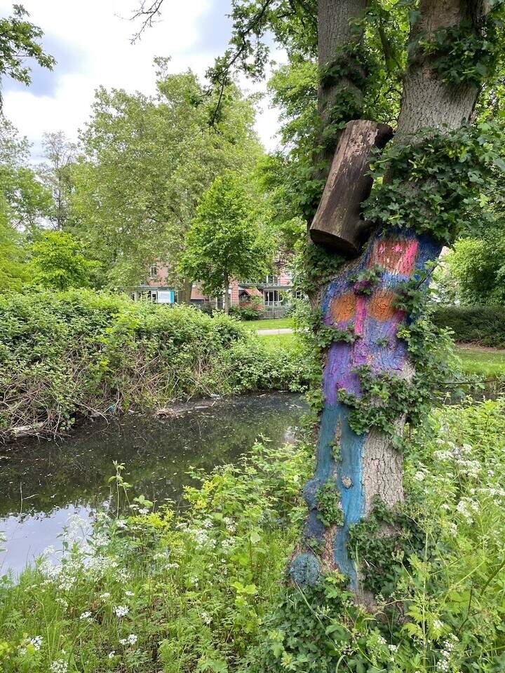 Raadsel in de Tuin van Noord in Leiden: zijn die beschilderde bomen nou ...